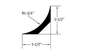 Tarkett / Johnsonite CFS-00 Cove Filler 1-3/4" Radius by 12' (144' LF/