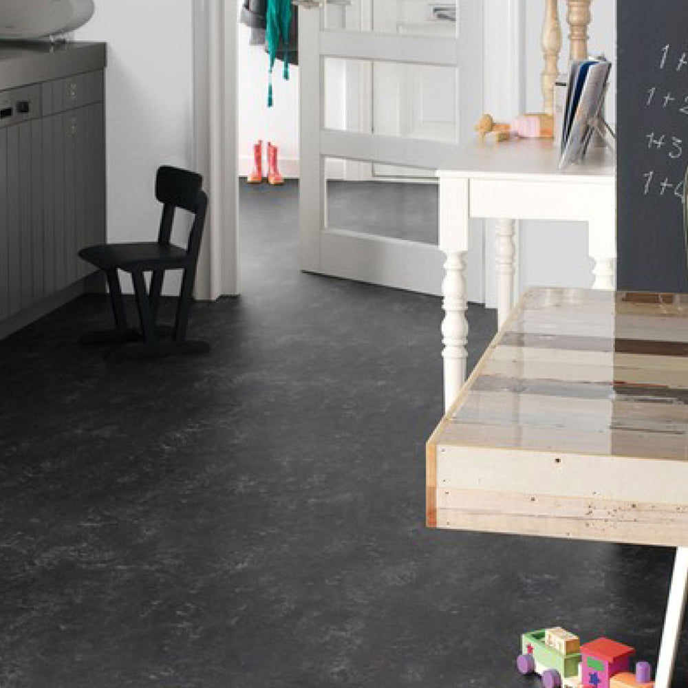 Forbo Marmoleum Click Cinch LOC Black 12"x12" Linoleum Tile