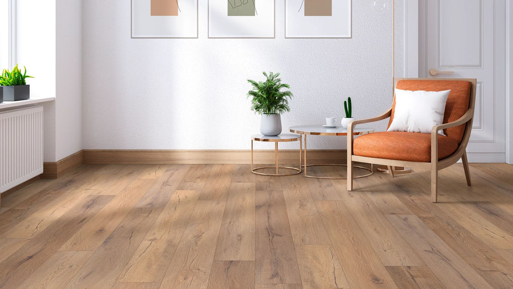 COREtec Premium Sand Dollar Oak Vinyl Plank Flooring - 8.85" X 72.05"