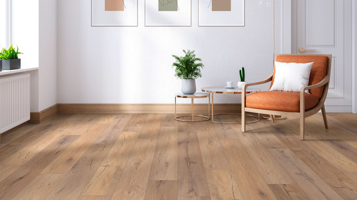 COREtec Premium Sand Dollar Oak Vinyl Plank Flooring - 8.85" X 72.05"